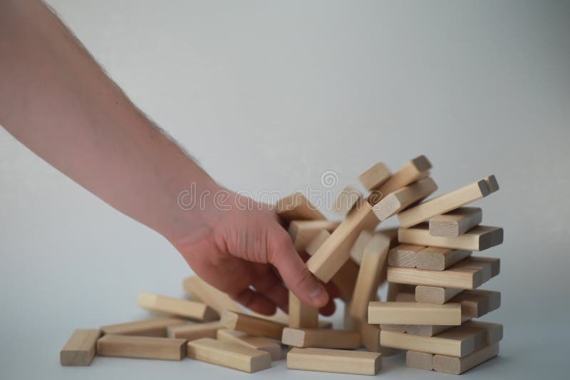 Board Game Jenga Tower of Wood Sticks Stock Image - Image of fall ...