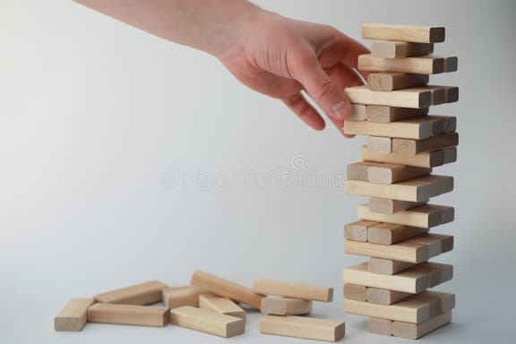 Board Game Jenga Tower of Wood Sticks Stock Image - Image of game ...