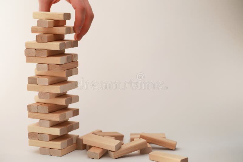 Board Game Jenga Tower of Wood Sticks Stock Image - Image of business ...