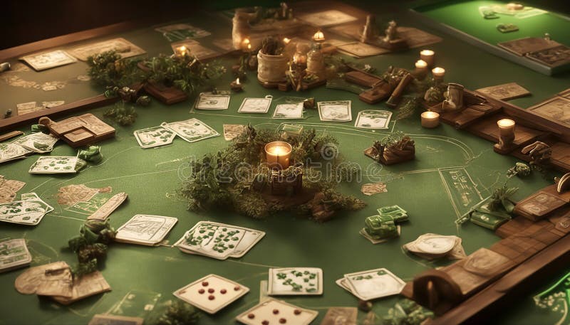 Board Game Magic Game Vintage Entertainment Mystical Figures Ai Generated Stock Illustration