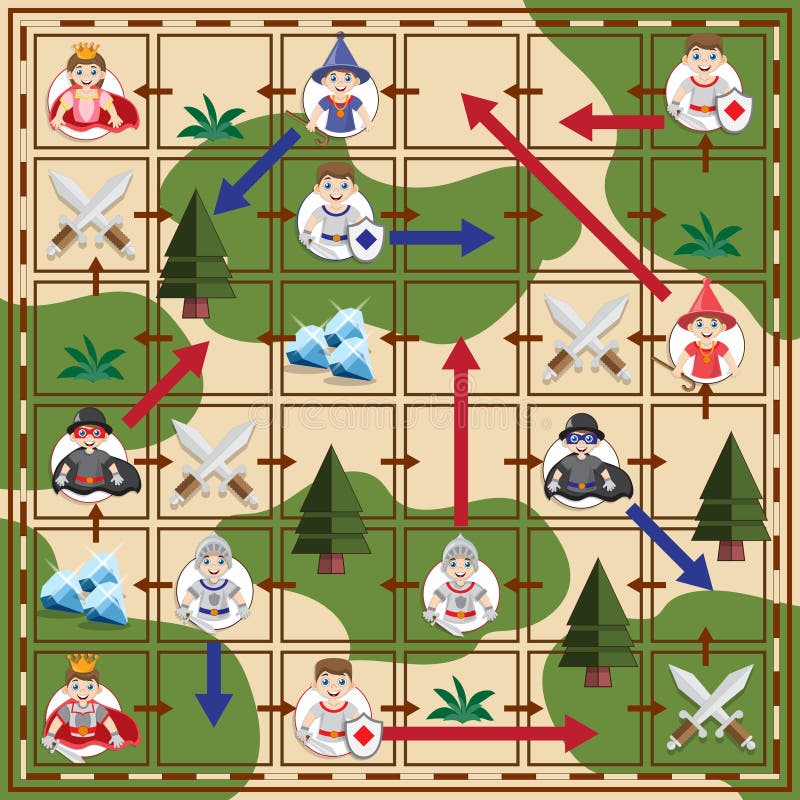 A Board Game on a Medieval Theme. Stock Vector - Illustration of ...