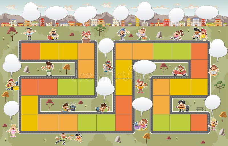 Board Game with a Block Path Stock Vector - Illustration of condominium ...