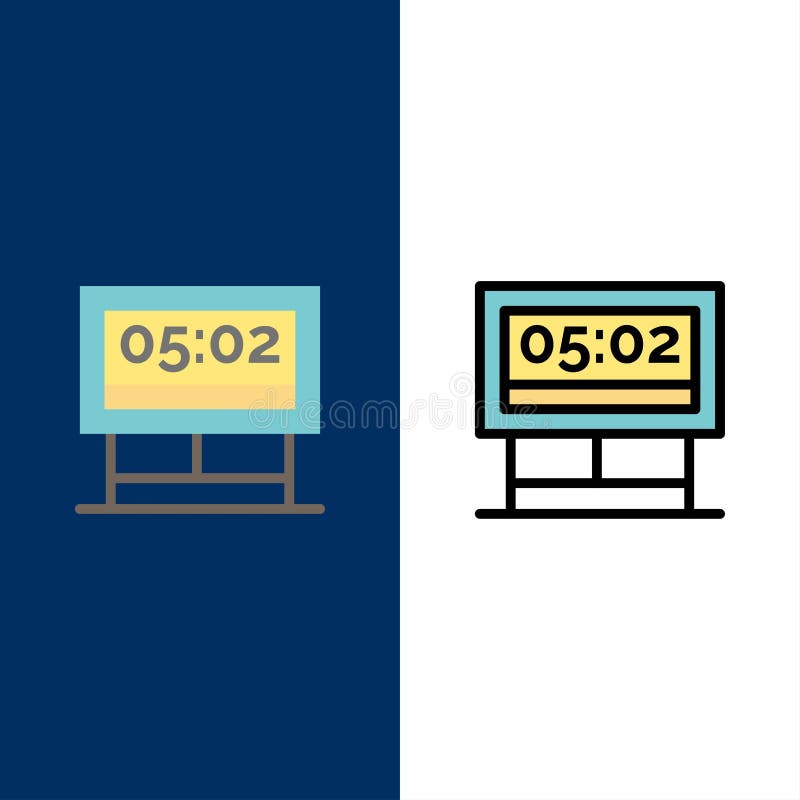 Board, Game, Score, Scoreboard Icons. Flat and Line Filled Icon Set Vector Blue Background Stock ...