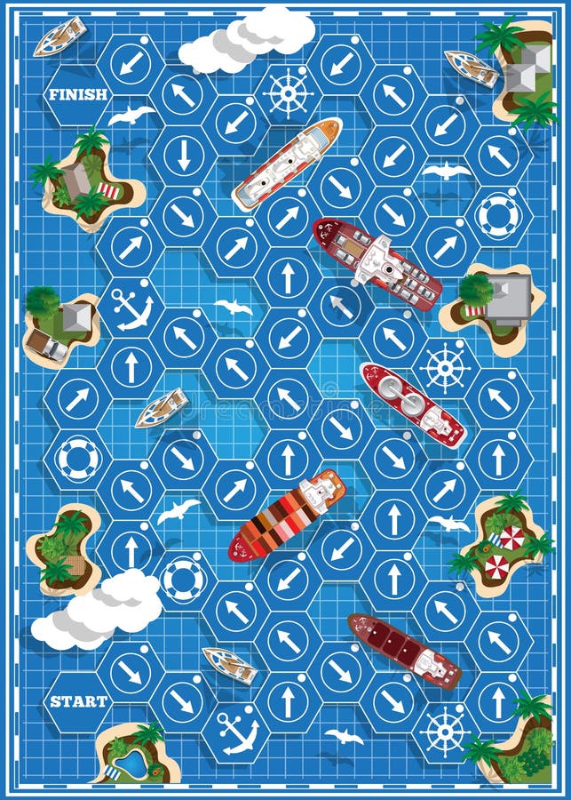 Board Game on the Sea Theme. Stock Vector - Illustration of outdoors ...