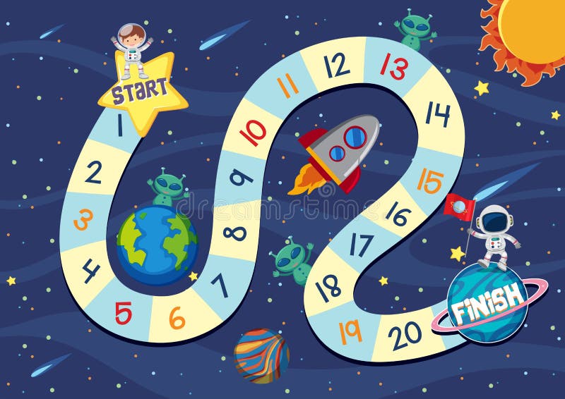 Space board game template stock vector. Illustration of clipart - 130822716