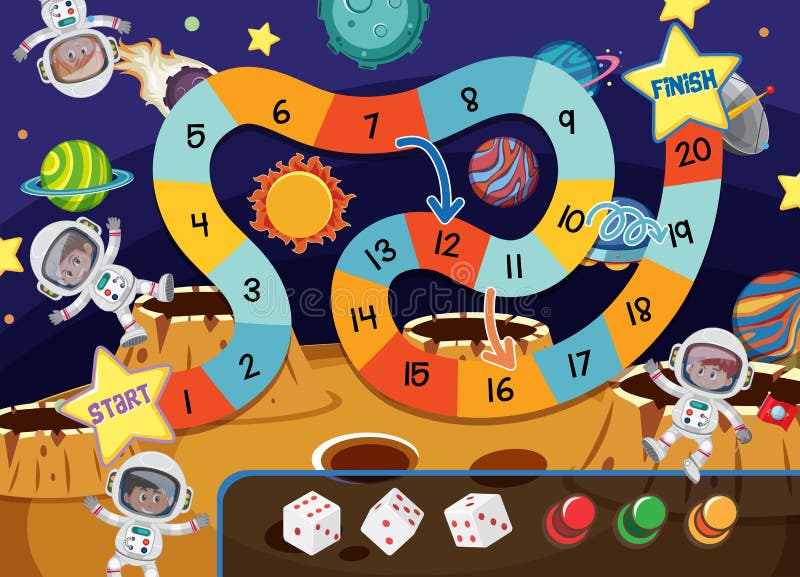 A board game space theme stock vector. Illustration of path - 149494238