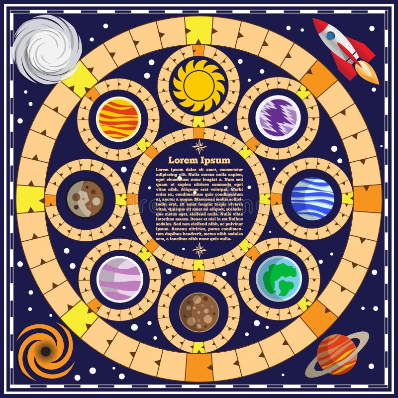 A Board Game on the Space Theme. Stock Vector - Illustration of path ...