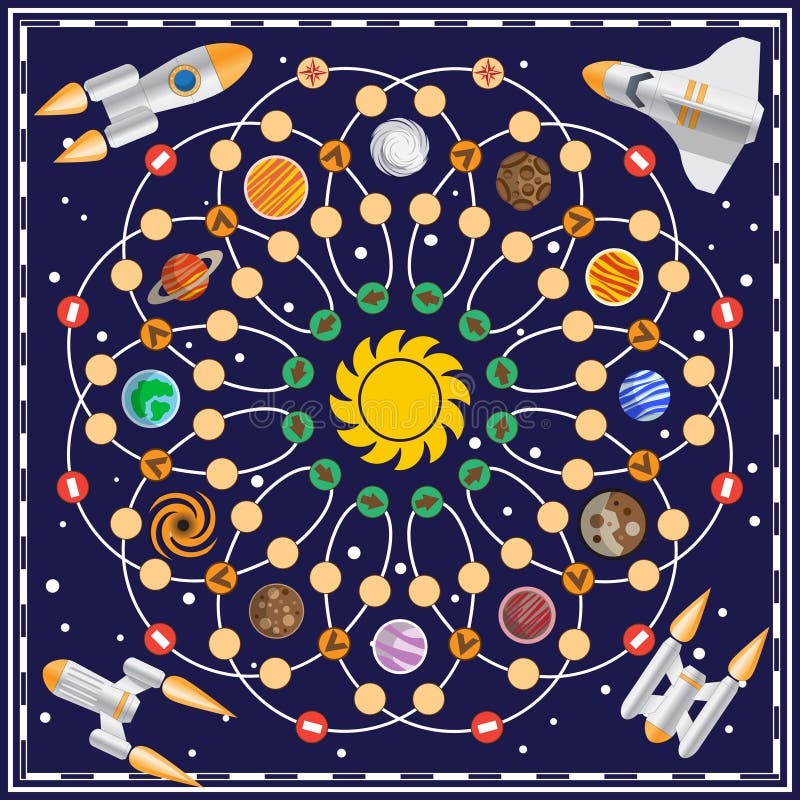 A Board Game on the Space Theme. Stock Vector - Illustration of cosmos ...