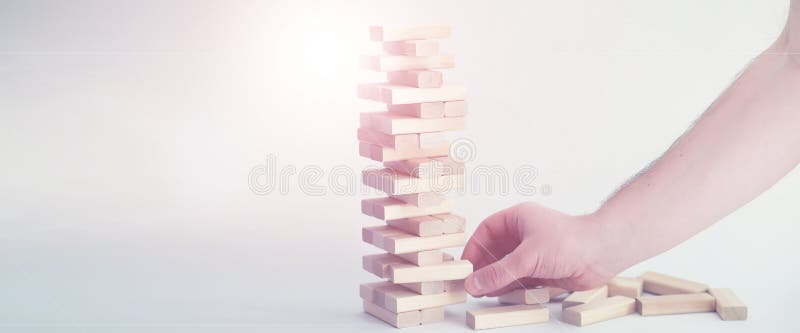 Board Game Tower of Wood Sticks Stock Photo - Image of danger, risk ...