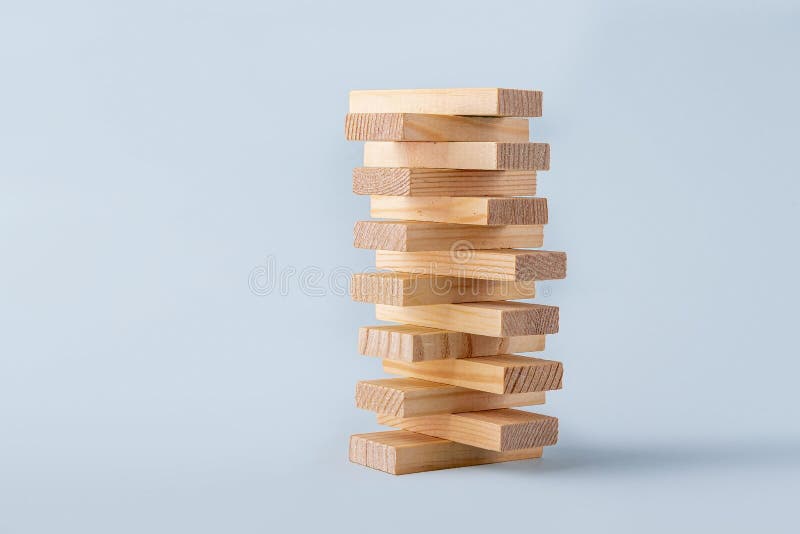 Board Game Tower of Wooden Blocks. Business Concept. Activity for ...