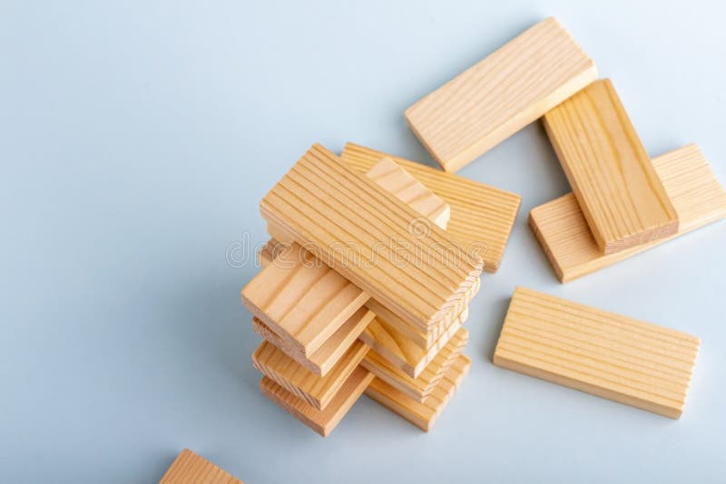 Board Game Tower of Wooden Blocks. Business Concept. Activity for ...