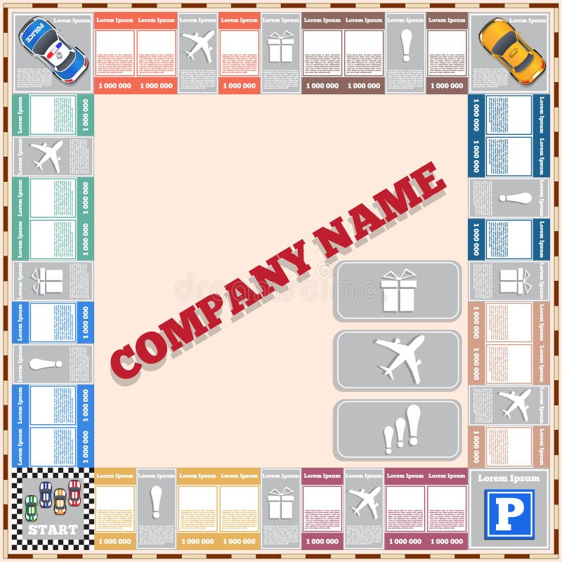 Monopoly Board Layout Template