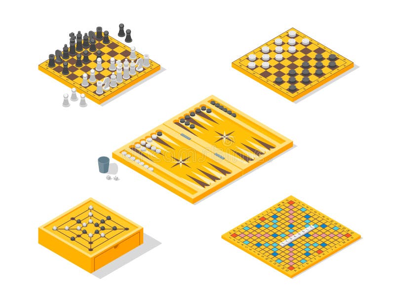 Board Games Icons Set Isometric View. Vector Stock Vector ...