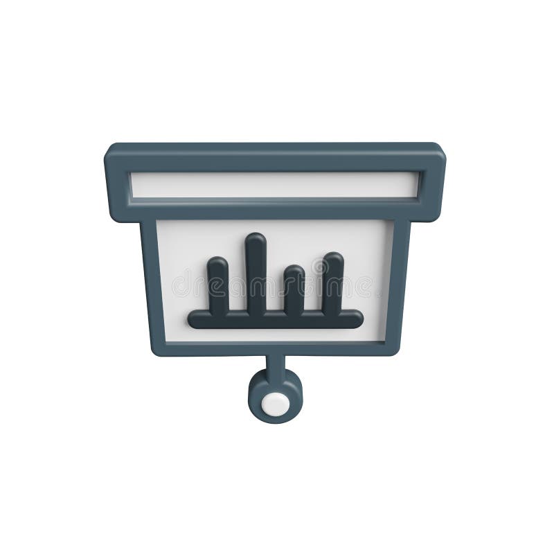 Board with Graph Top View Front View 3d Icons Render Illustration Stock ...