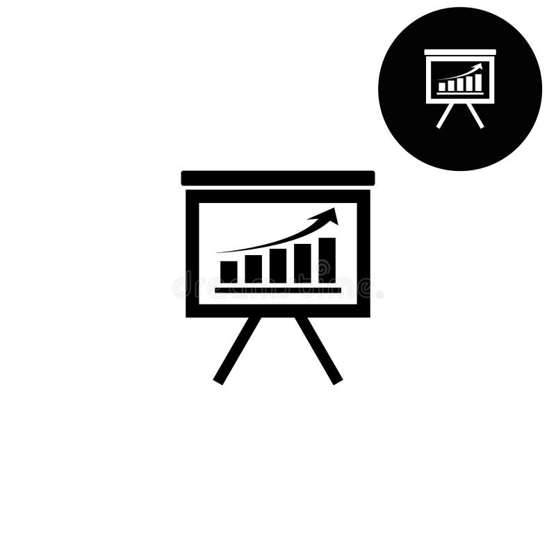 Board with Growing Graph - White Vector Icon Stock Vector ...