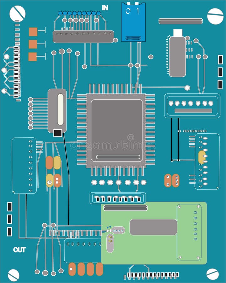 Board stock vector. Illustration of microchip, electronic - 41788985