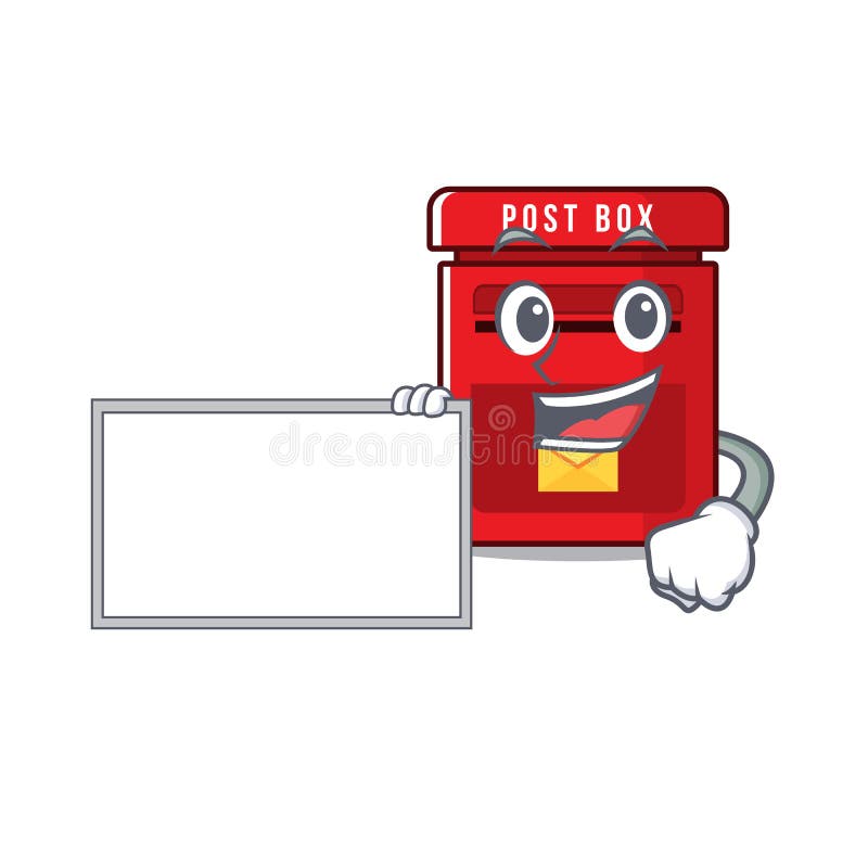 Up Board Happy Mailbox in with Cartoon Cute Stock Vector - Illustration ...