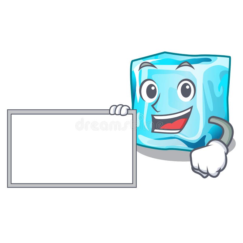 With Board Ice Cubes Shape on the Cartoon Stock Vector - Illustration ...