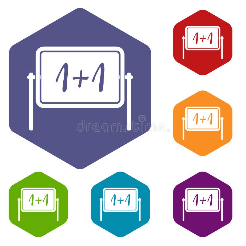 Board icons set hexagon stock vector. Illustration of school - 91691510