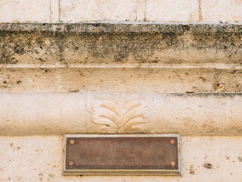 Board for Inscriptions on the Wall of a Building Stock Image - Image of ...