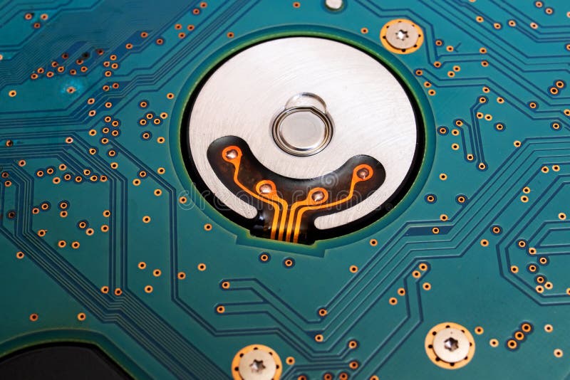 Board Inside a Computer Hard Drive Closeup Stock Photo - Image of macro ...