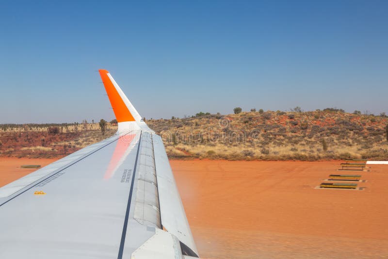 On Board of the Jet Star Leaving the Ayers Rock Airport, Australia ...