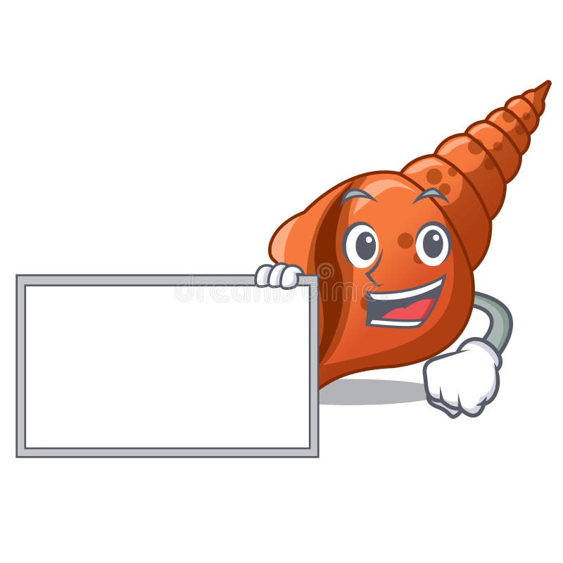 With Board Long Shell Character Cartoon Stock Vector - Illustration of ...