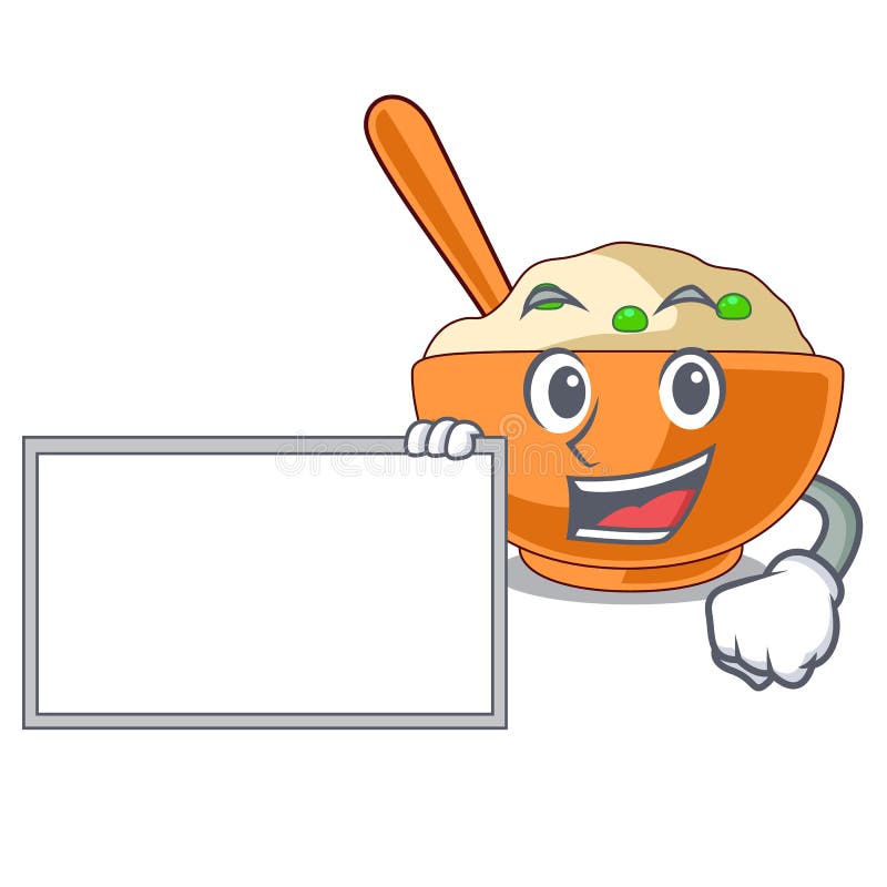 With Sign Mashed Potatoes Served in Character Bowls Stock Vector ...