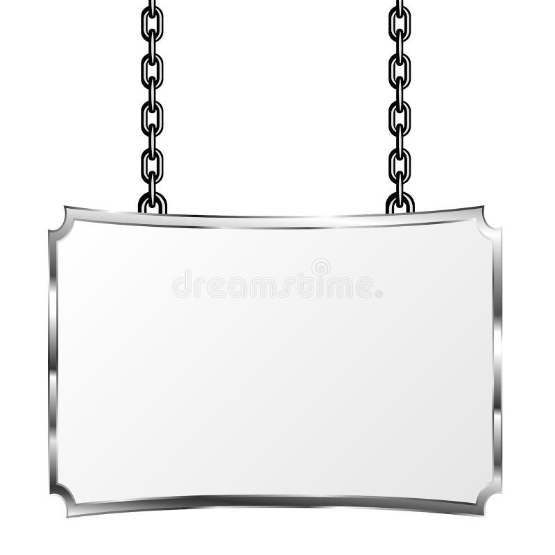 Board In A Metal Frame. Outdoor Billboard. Silver Signboard. Isolated ...