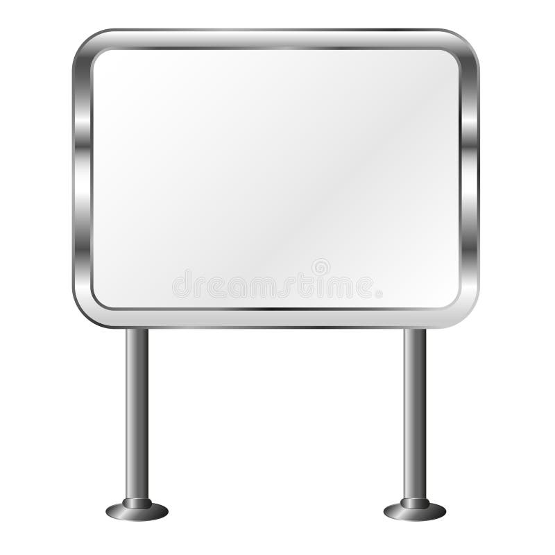 Board in a Metal Frame. Outdoor Billboard. Silver Signboard Stock ...