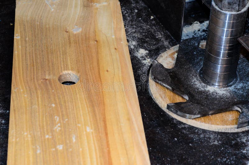 Board on a Milling Machine Near the Cutter Stock Image - Image of ...