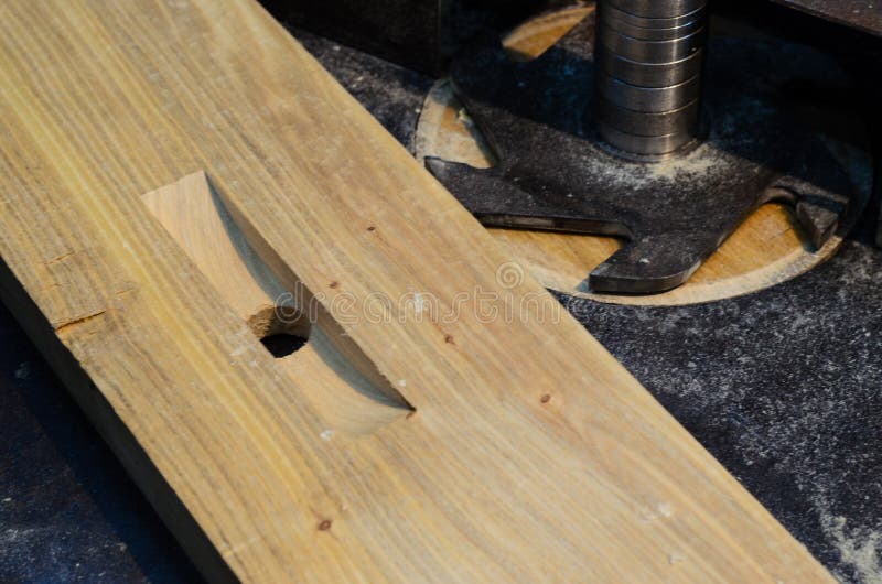 Board on a Milling Machine Near the Cutter Stock Image - Image of ...