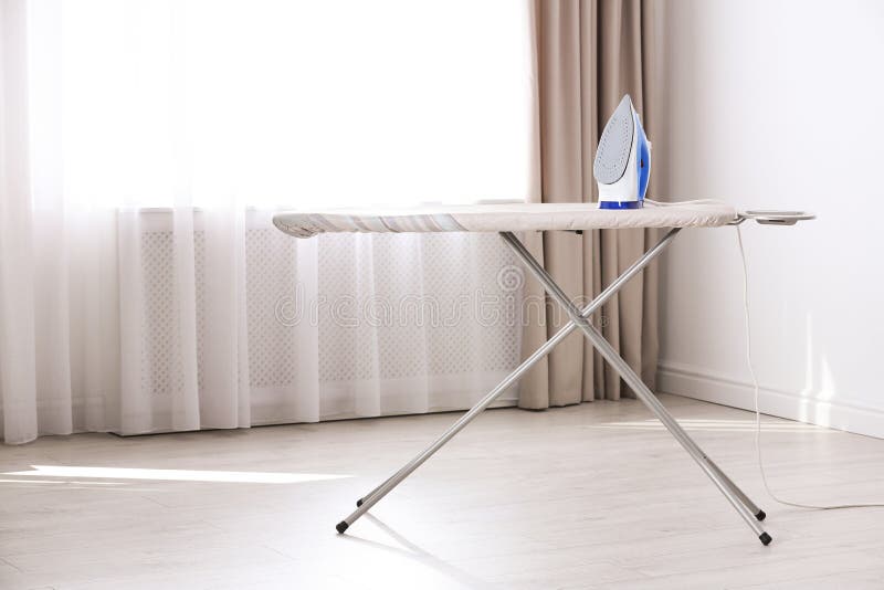 Board with Modern Iron. Laundry Day Stock Image - Image of material ...
