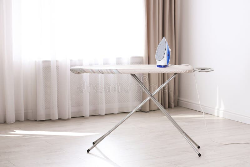 Board With Modern Iron. Laundry Day Stock Photo - Image of appliance ...