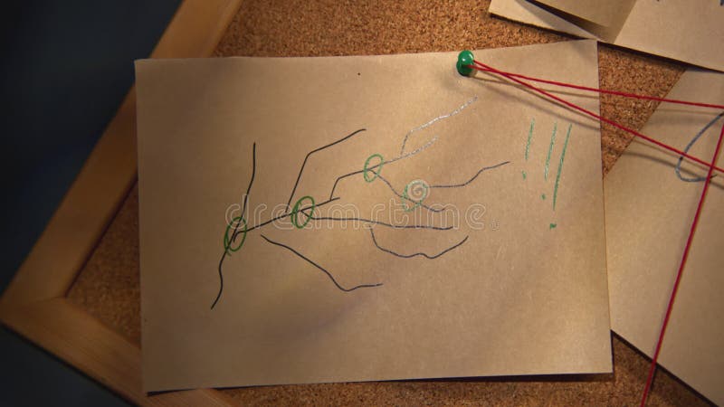 Board with Notes and Threads. Stock Footage. Rebus on Notes with Red ...