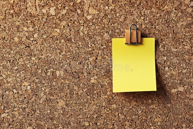 Board for Notes with a Yellow Sticky Stock Photo - Image of corkboard ...