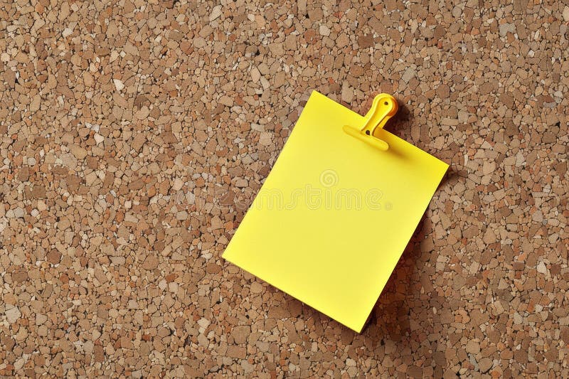 Board for Notes with a Yellow Sticky Stock Image - Image of blank ...
