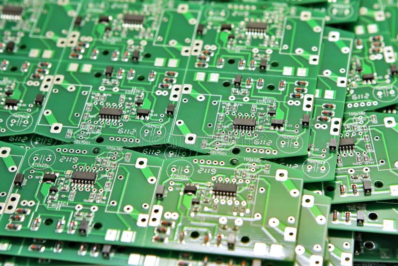 Board with Parts and Microcircuits. Detail of a High-tech Electrical ...