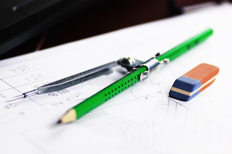 Board pencil divider stock image. Image of civil, blueprint - 79274521