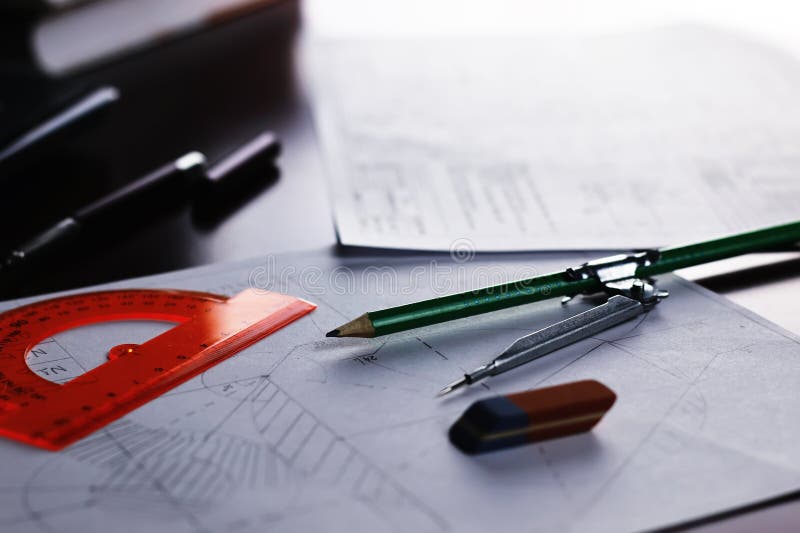 Board pencil divider stock image. Image of construction - 90020585