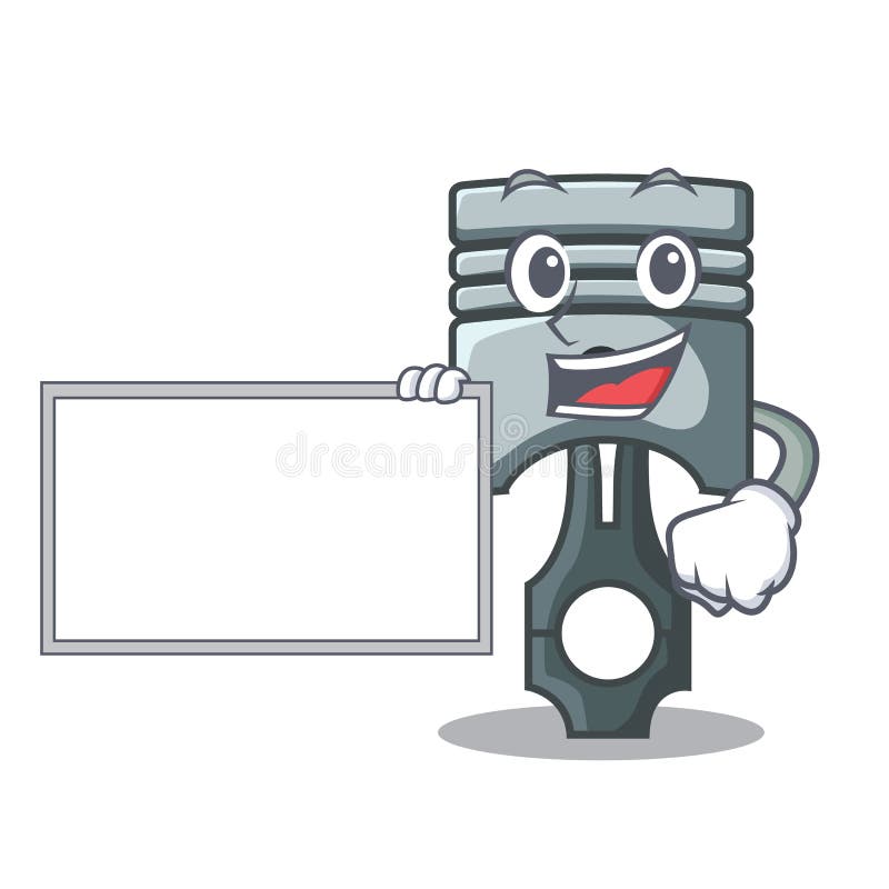 With Board Piston in the Form of Mascot Stock Vector - Illustration of ...