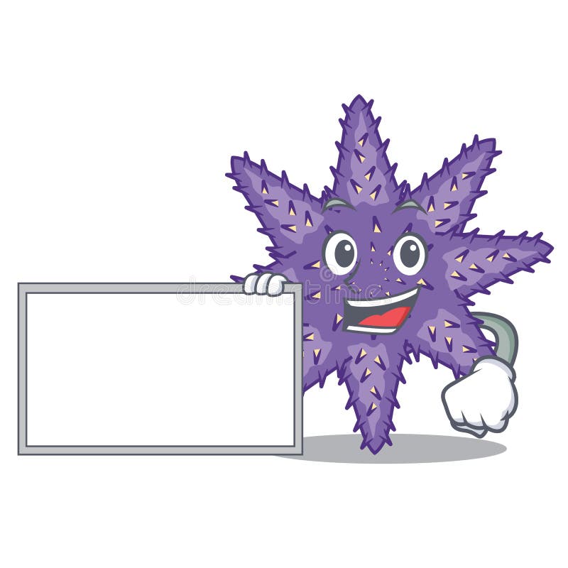 With Board Purple Starfish Isolated with the Mascot Stock Vector ...
