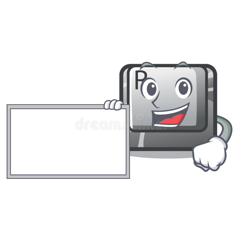 With Board R Button Installed on Cartoon Keyboard Stock Vector ...