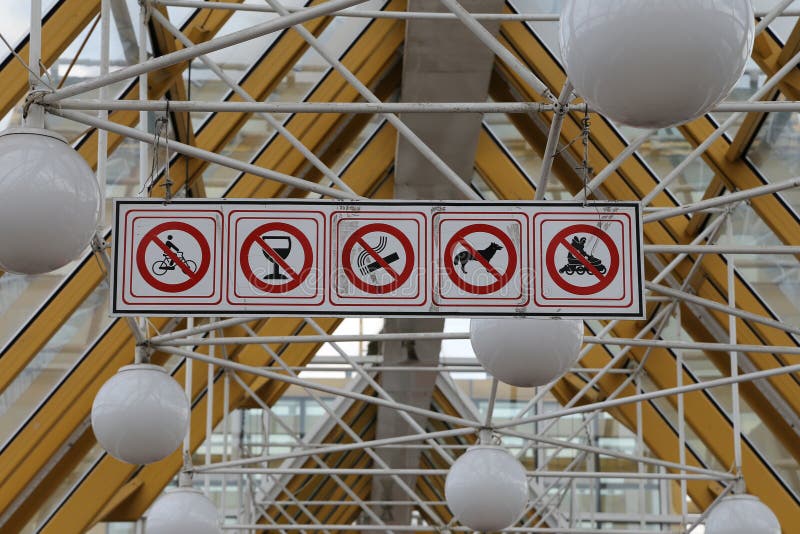 Board with a Range of Prohibition Signs Stock Image - Image of ...