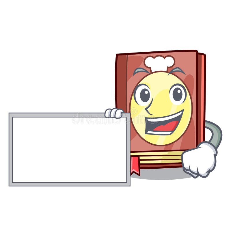 With Board Recipe Book Above Wooden Character Table Stock Vector ...