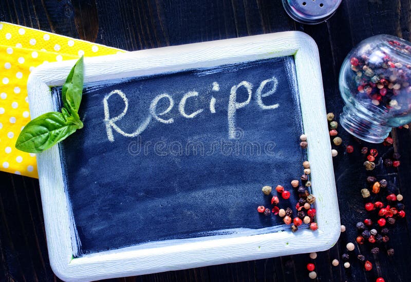 Board for recipe stock photo. Image of chalk, dark, pizza - 55499604