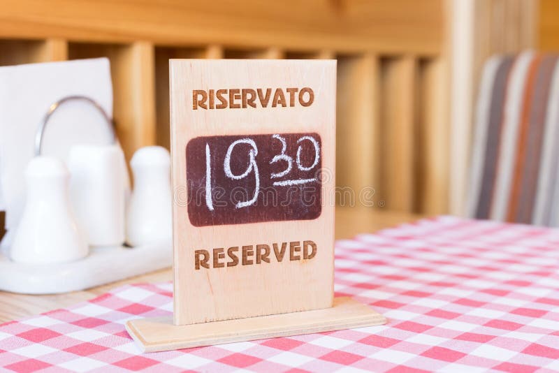 Board with Reservation Information in Restaurant Stock Photo - Image of ...