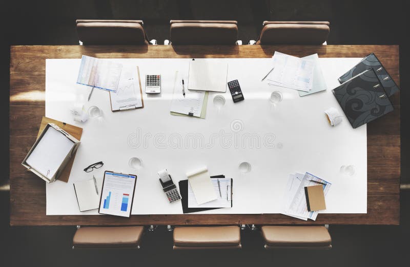 Board Room Conference Meeting Table Copy Space Working Concept Stock ...