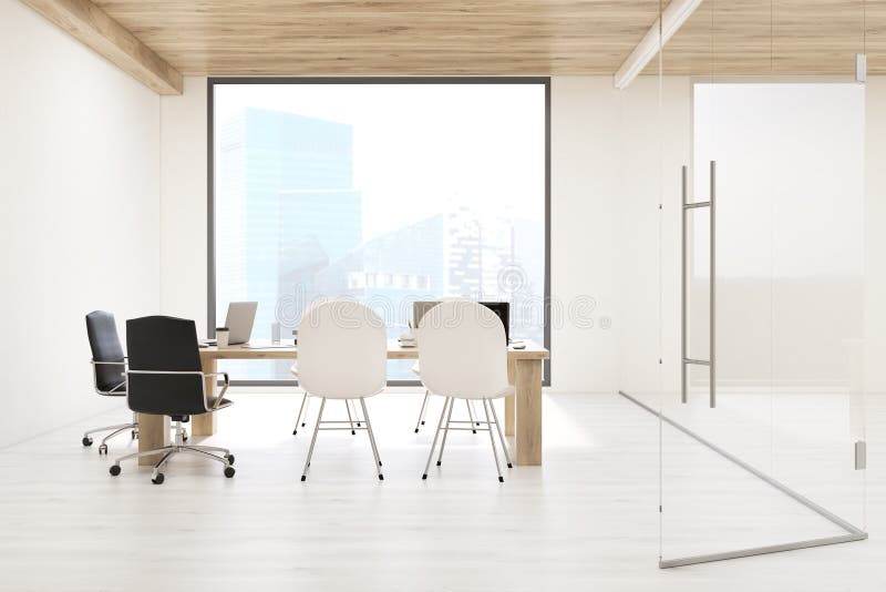 Board Room with Square Window Stock Illustration - Illustration of ...