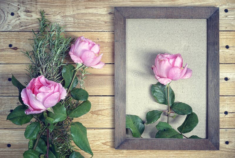 Board with roses stock image. Image of flower, retro - 62907649